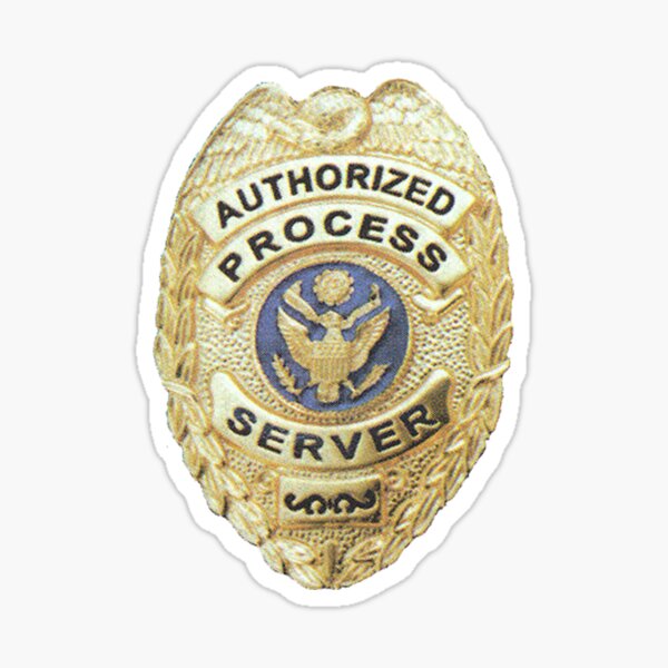 "Process Server" Sticker for Sale by lawrencebaird | Redbubble