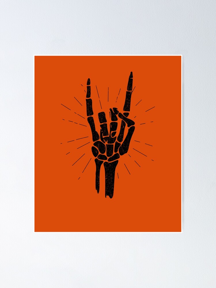 "Metal Skeleton Devil Horns Hand" Poster for Sale by PopArtdom | Redbubble
