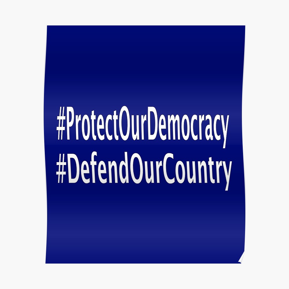 "Protect Our Democracy, Defend Our Country, Hashtags, RBSSP " Poster by ...