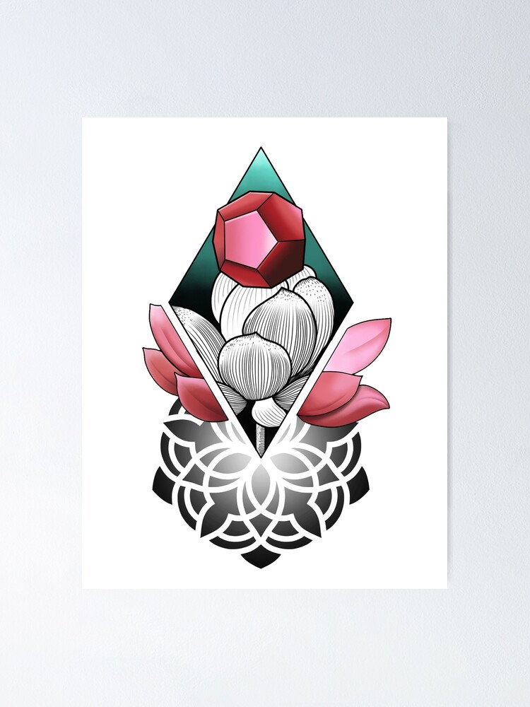 "Geometric solid lotus" Poster for Sale by JordanMitchell | Redbubble
