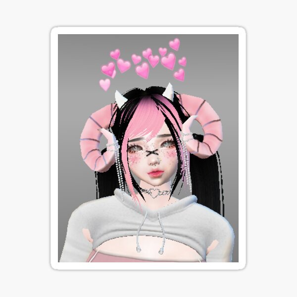 "black and pink imvu girl" Sticker by EleanorLambs | Redbubble
