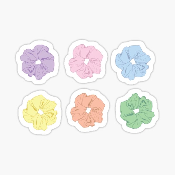 "Pastel Perfect Scrunchie Pack" Sticker for Sale by logankinkade ...