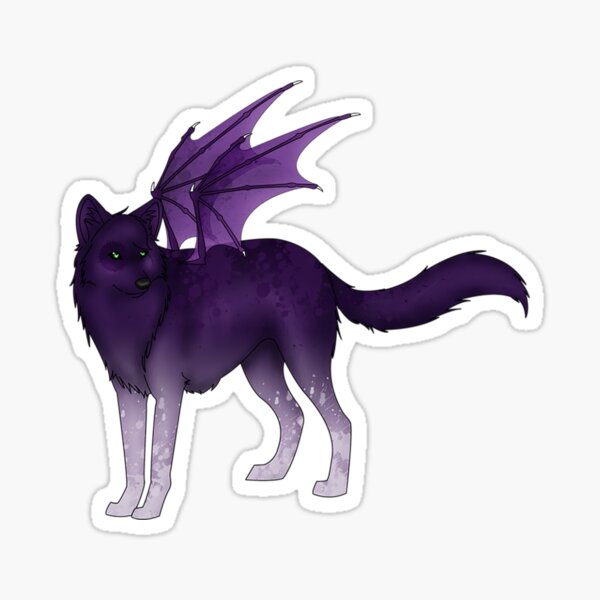 "Bat Winged Fantasy Wolf by Meluchan" Sticker for Sale by Meluchan ...