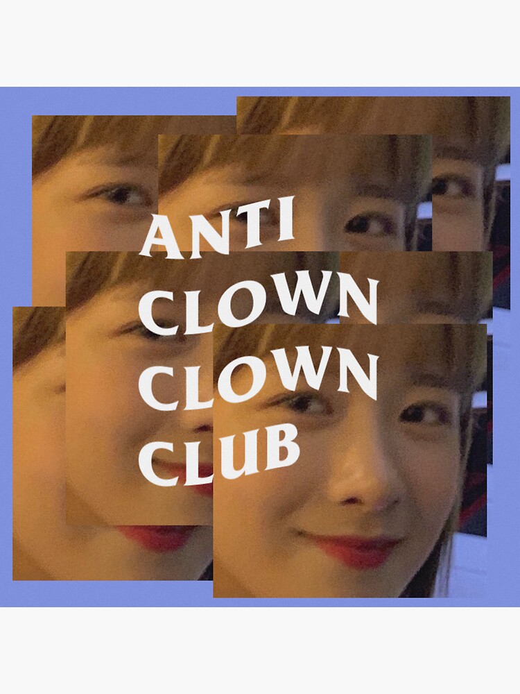 "ANTI CLOWN CLOWN CLUB" Sticker for Sale by maideninspace | Redbubble