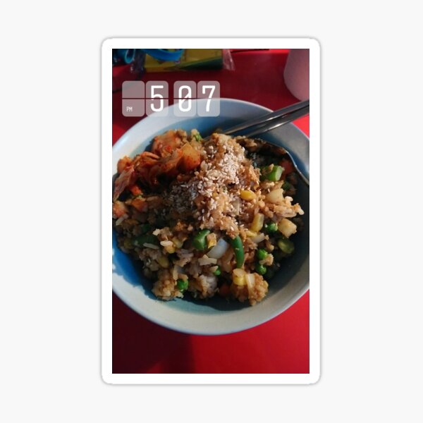 "5.07 fried rice " Sticker for Sale by fill14sketchboo | Redbubble