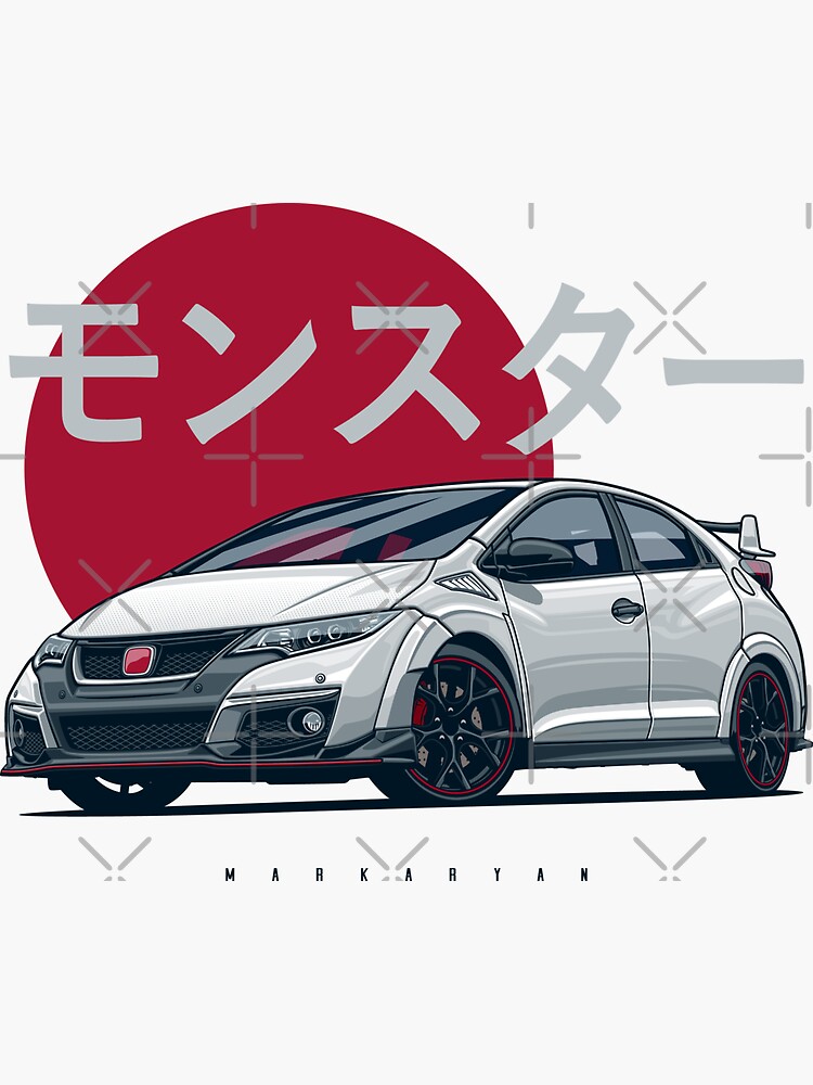"Civic Type R" Sticker by OlegMarkaryan | Redbubble
