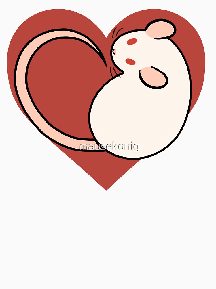 Camiseta «Rata de corazón - Blanco de ojos rosados» de mausekonig ...