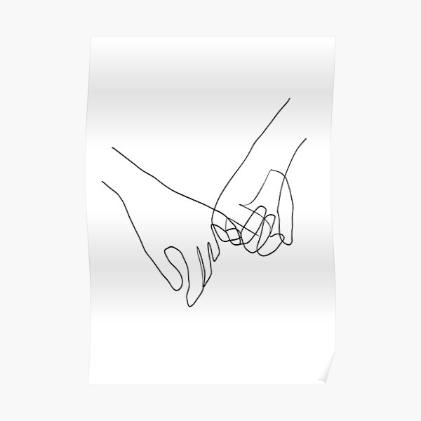 "Pinky Swear - Line Art" Poster for Sale by TheRedFinch | Redbubble