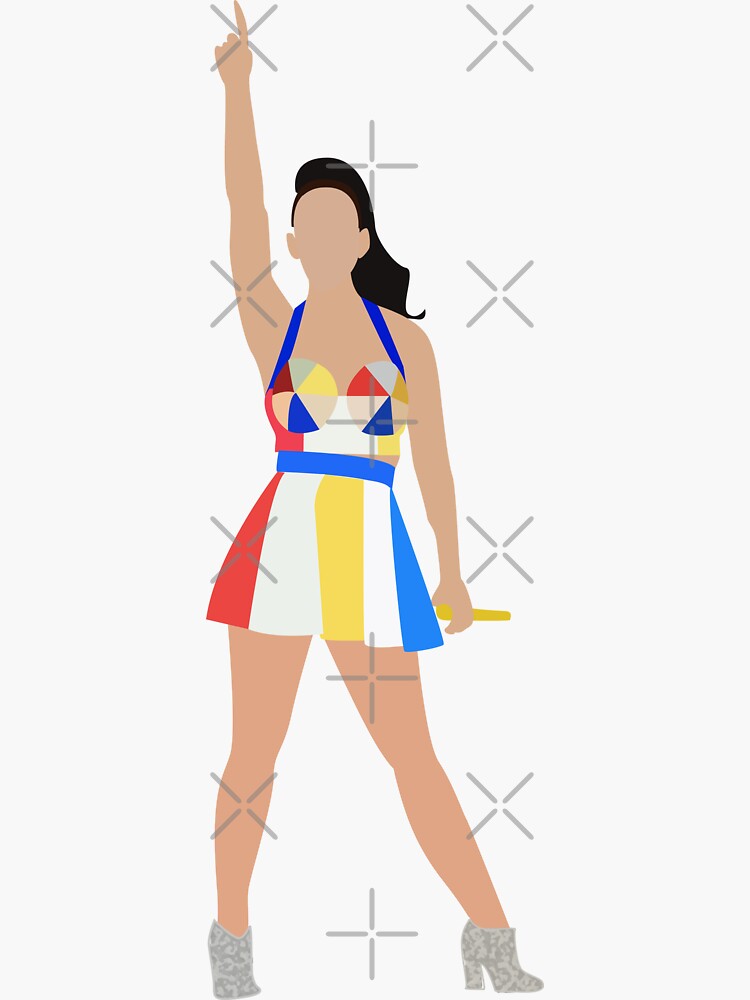 "Cartoon Katy Perry - Super Bowl " Sticker by ArtsyJulez | Redbubble