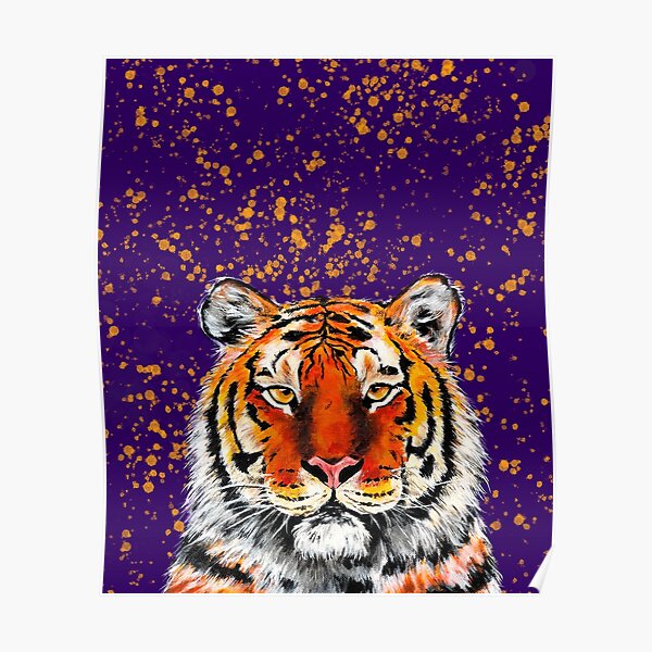 "Purple and Gold Tiger" Poster for Sale by Sarahmclostio | Redbubble