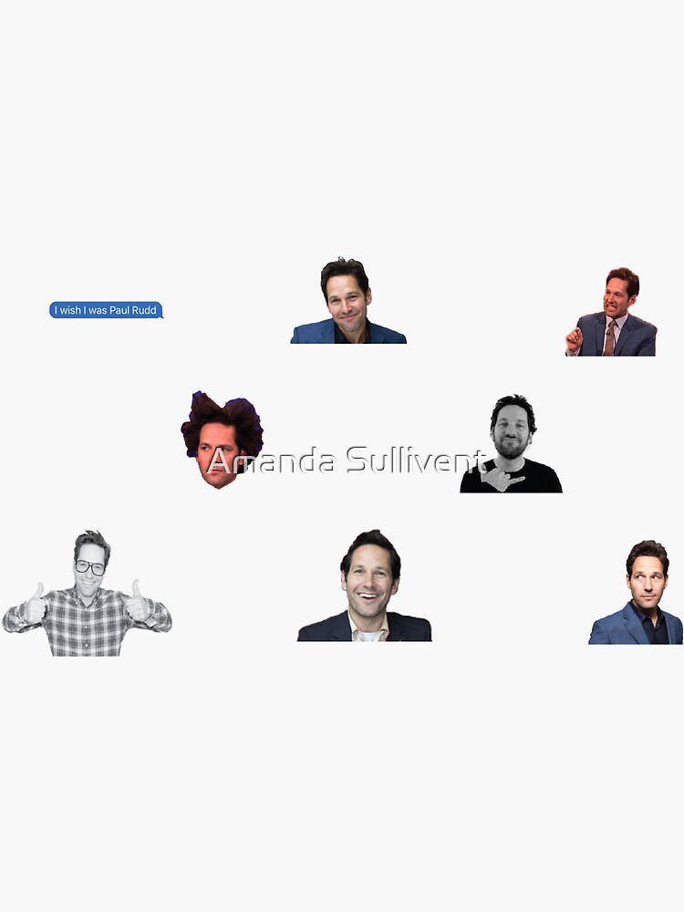 "I wish I was Paul Rudd set, " Sticker for Sale by red6rams | Redbubble