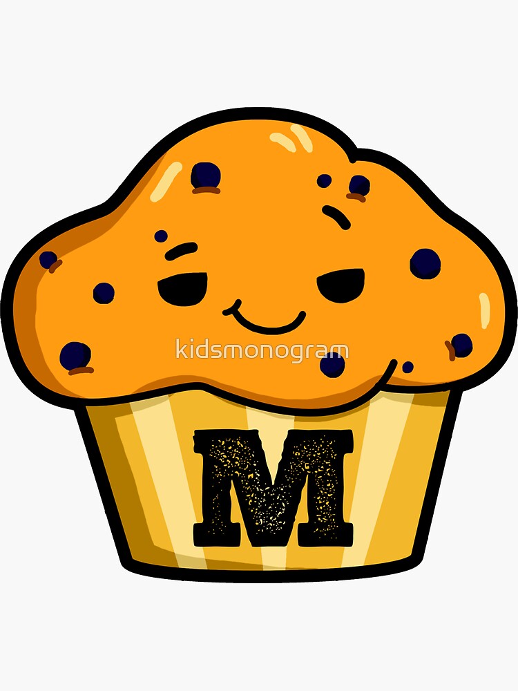 Pegatina «Alfabeto Letra M Lindo Muffin» de kidsmonogram | Redbubble