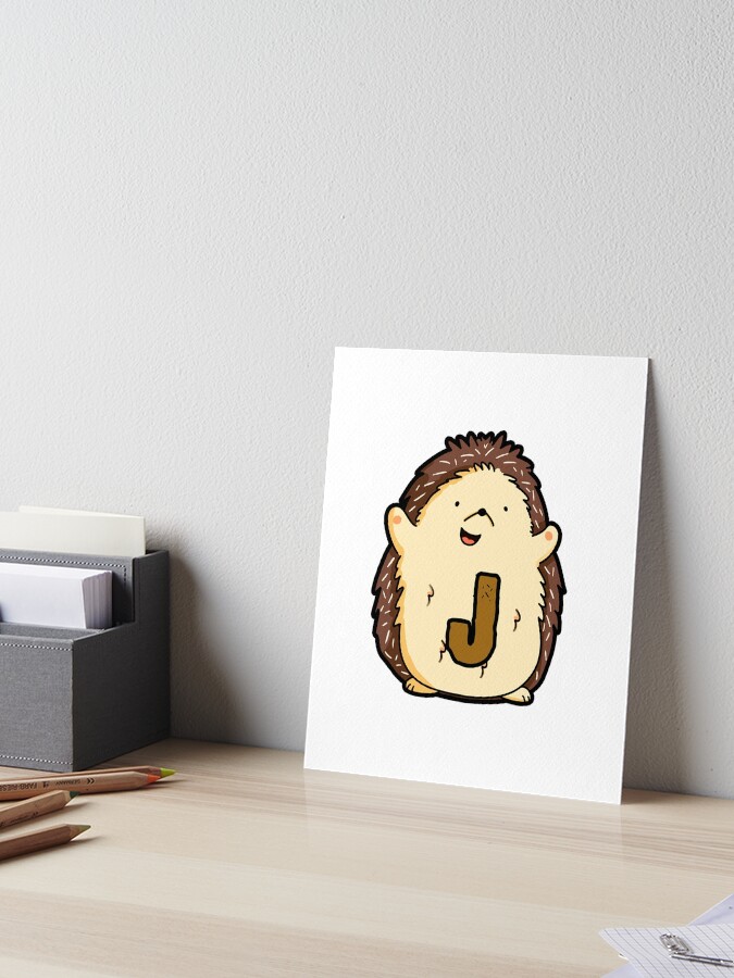 "Alphabet Letter J Cute Hedgehog Hug " Art Board Print for Sale by ...