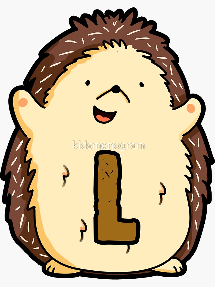 "Alphabet Letter L Cute Hedgehog Hug " Sticker for Sale by kidsmonogram ...