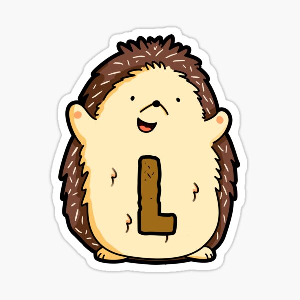 "Alphabet Letter L Cute Hedgehog Hug " Sticker for Sale by kidsmonogram ...
