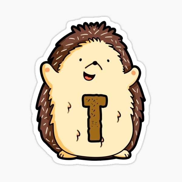 "Alphabet Letter T Cute Hedgehog Hug " Sticker for Sale by kidsmonogram ...