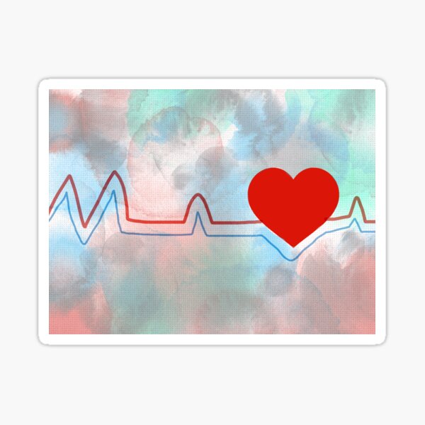 "Heartline with a watercolor effect" Sticker by Sweettartart | Redbubble