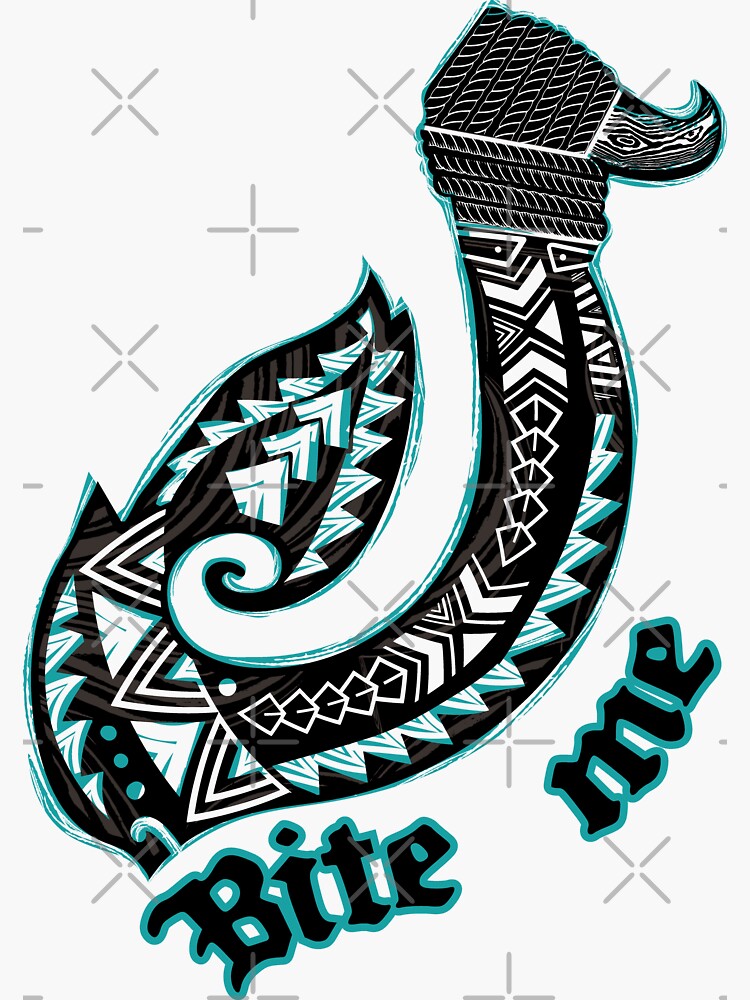 "Funny Bite Me Samoan Hook" Sticker for Sale by sunnthreads | Redbubble