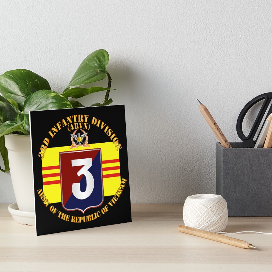 "ARVN - 3rd Infantry Div - ARVN - Flag - Army Crest" Art Board Print by ...