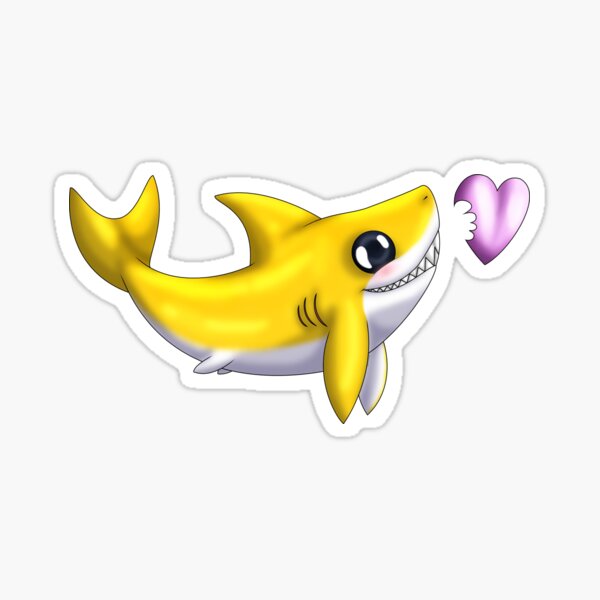 "Shark Bites! (Yellow)" Sticker for Sale by spyroid101 | Redbubble