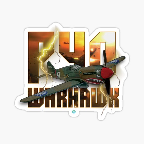 " P40 Warhawk Pilot Gift WW2 Warbird Flying Tigers" Sticker for Sale by ...
