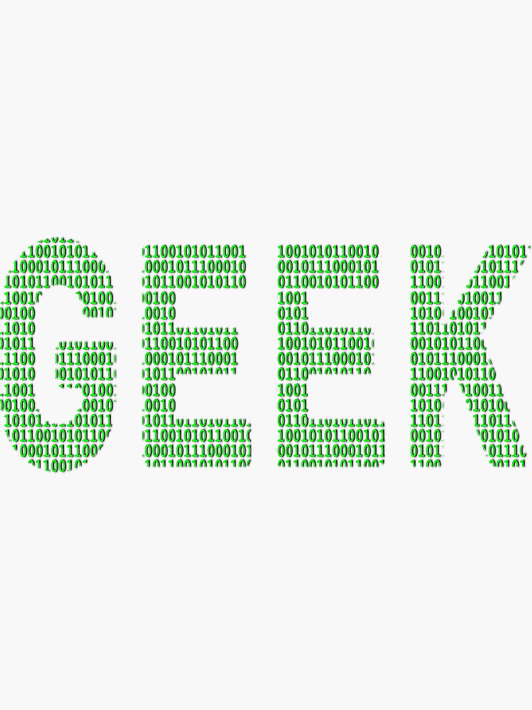 "Geek Word in Green Binary" Sticker for Sale by MarkUK97 | Redbubble