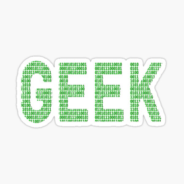"Geek Word in Green Binary" Sticker for Sale by MarkUK97 | Redbubble