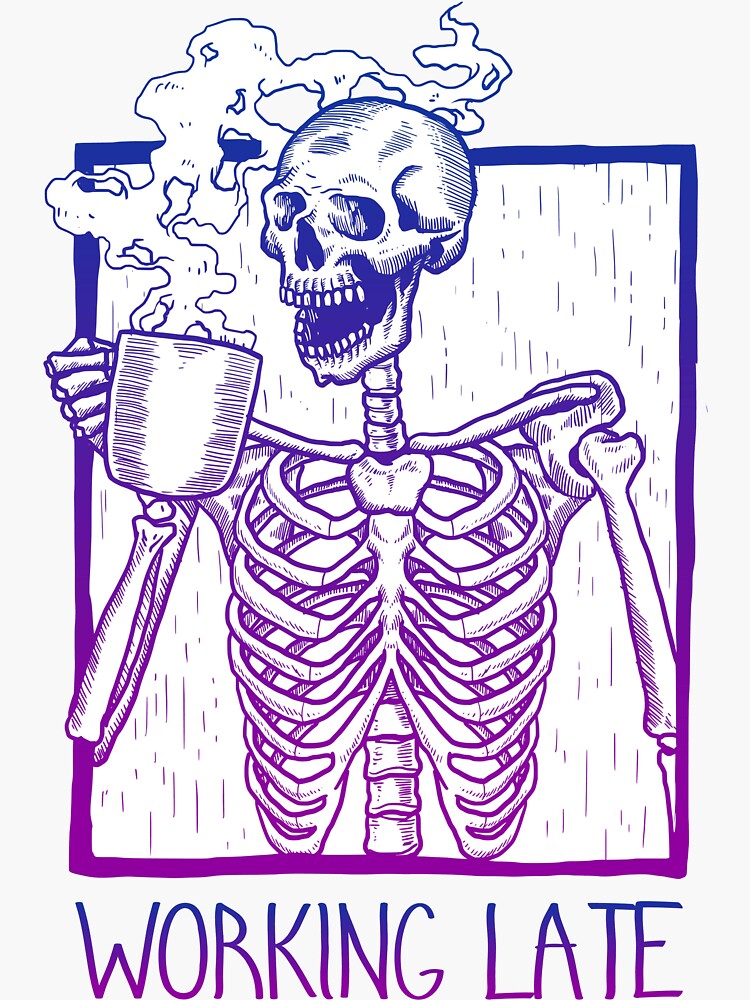 "Working Late" Sticker for Sale by Cameron Gray | Redbubble