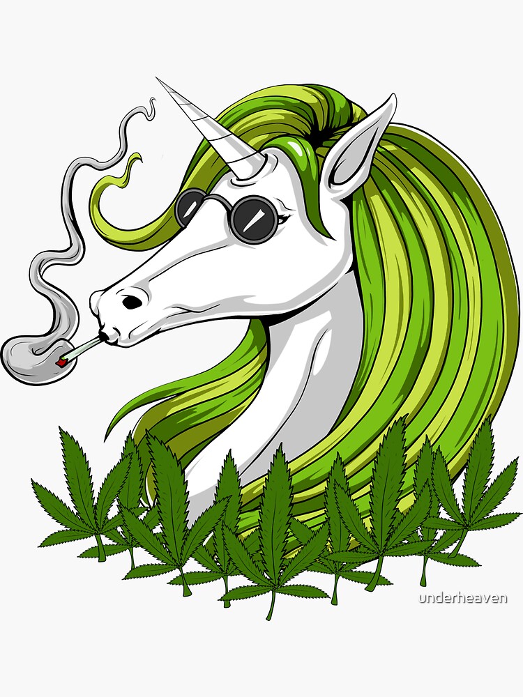Unicorn Smoking Weed Sticker For Sale By Nikolay Todorov Redbubble