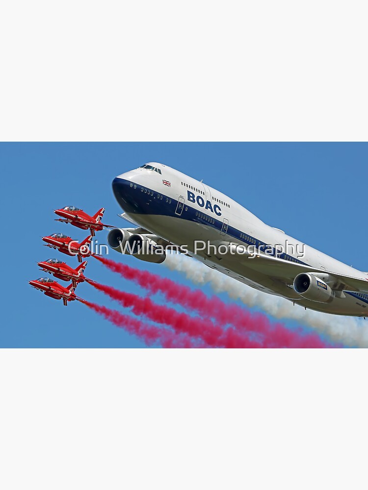 "BOAC 747 with The Red Arrows Flypast - 4" Sticker for Sale by Arrowman ...