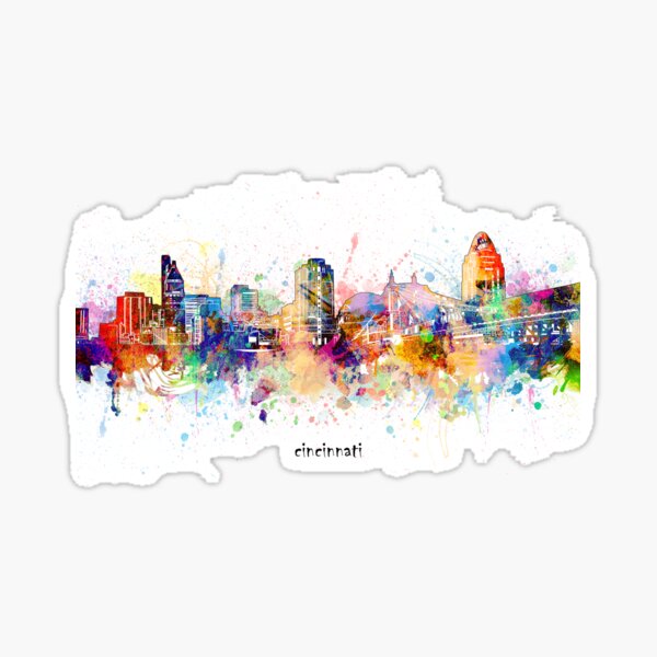 "cincinnati skyline" Sticker for Sale by BekimART | Redbubble