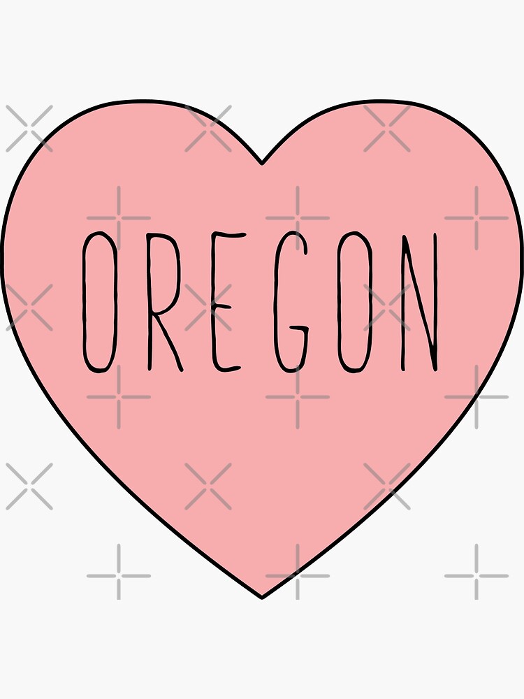 "I Love Oregon Heart" Sticker for Sale by thepinecones | Redbubble