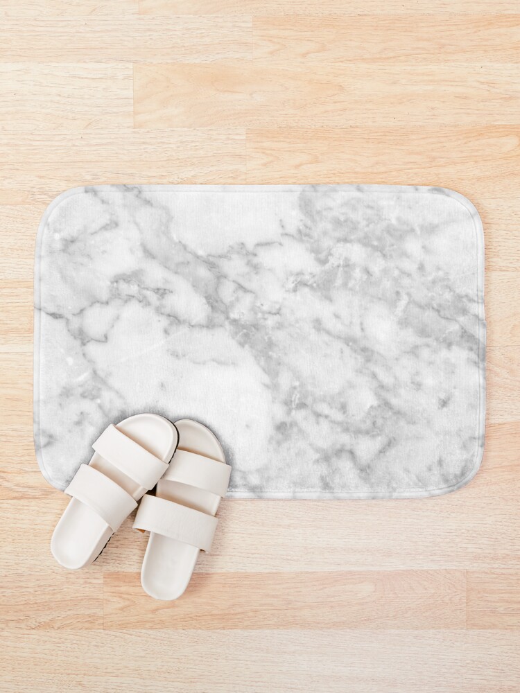 "White marble" Bath Mat by LaPetiteBelette | Redbubble