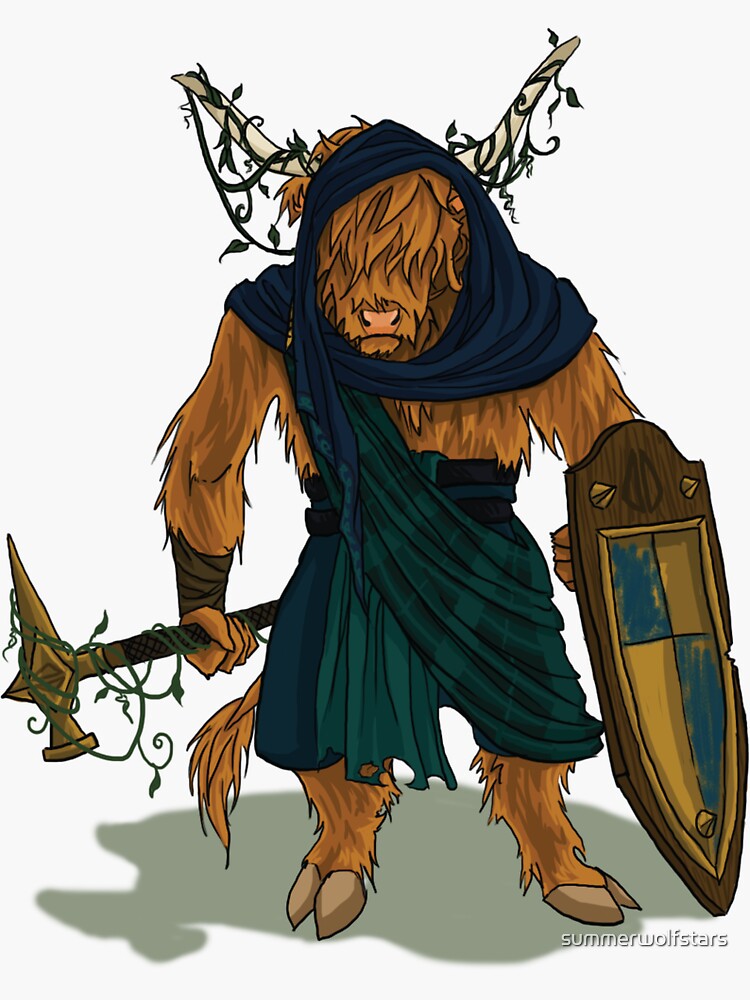 "Highland Minotaur" Sticker for Sale by summerwolfstars | Redbubble