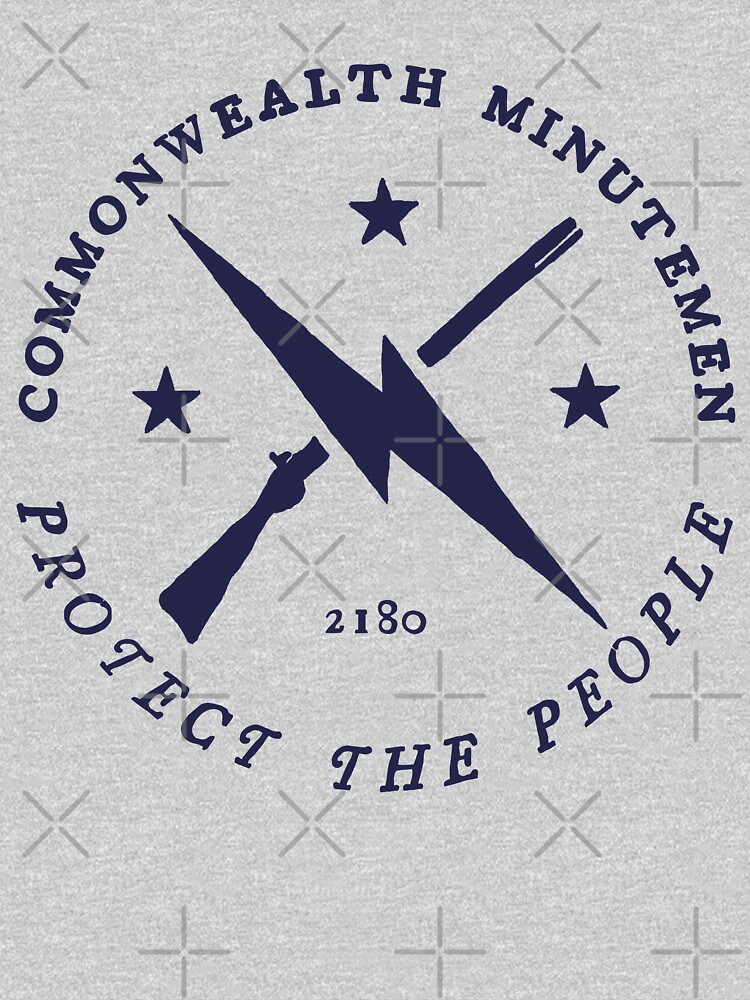 "Commonwealth Minutemen | Fallout 4 Faction Logo | Navy Emblem" T-shirt ...