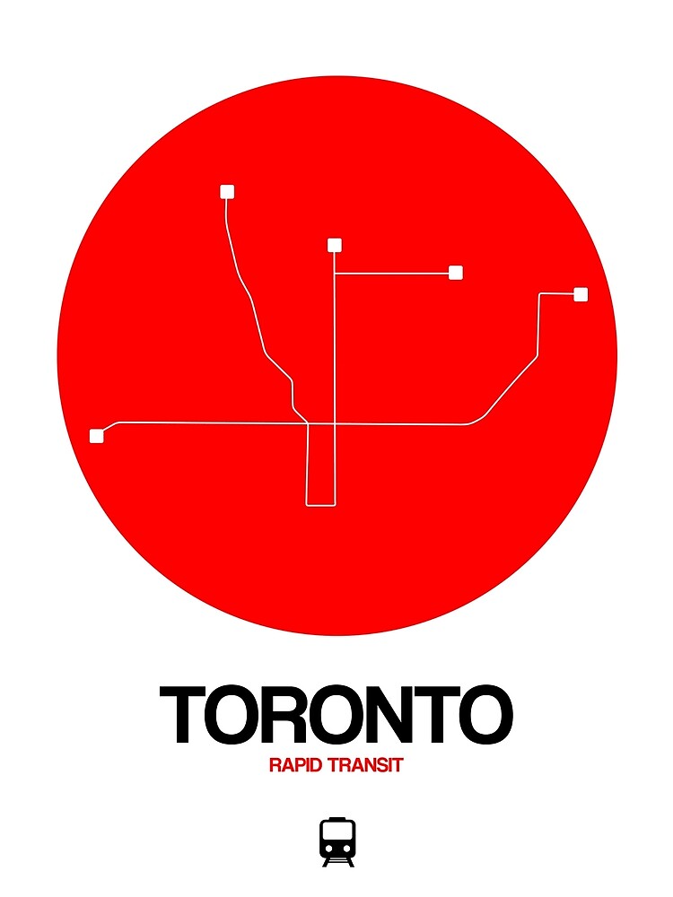 Póster «Mapa del metro rojo de Toronto» de NAXART | Redbubble