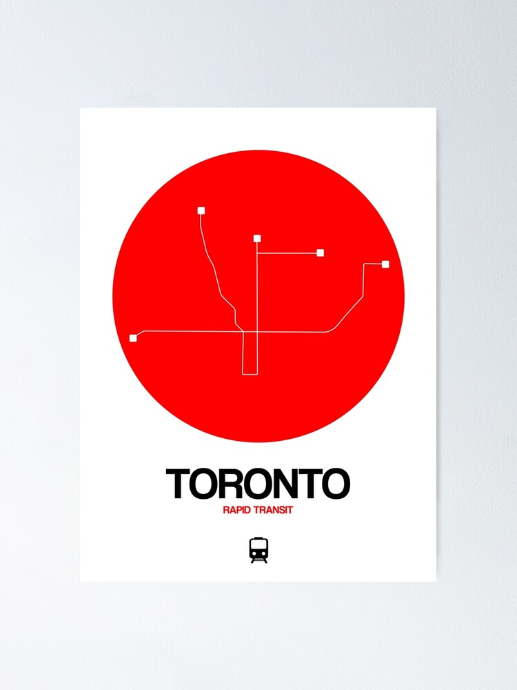 "Toronto Red Subway Map" Poster by NAXART | Redbubble
