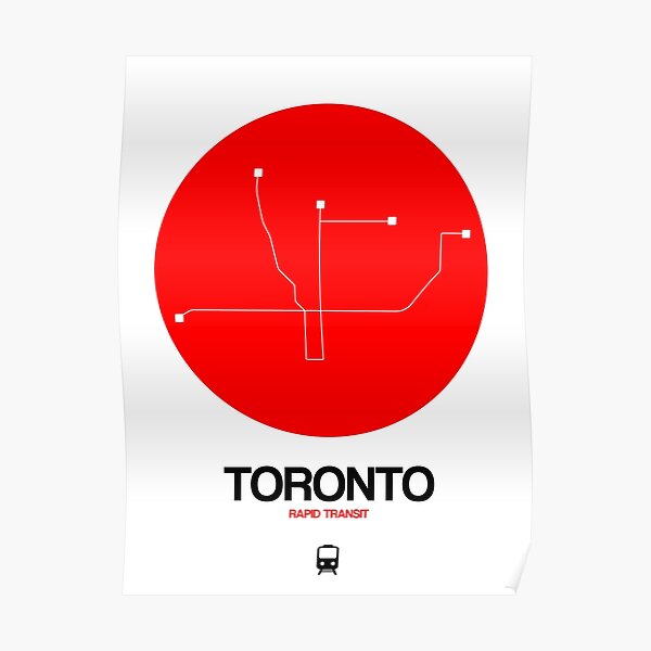 "Toronto Red Subway Map" Poster by NAXART | Redbubble