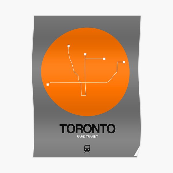 "Toronto Orange Subway Map" Poster by NAXART | Redbubble