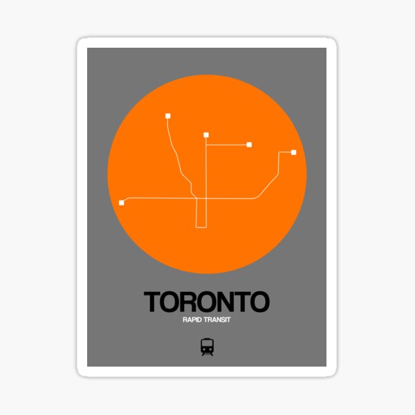 "Toronto Orange Subway Map" Sticker for Sale by NAXART | Redbubble
