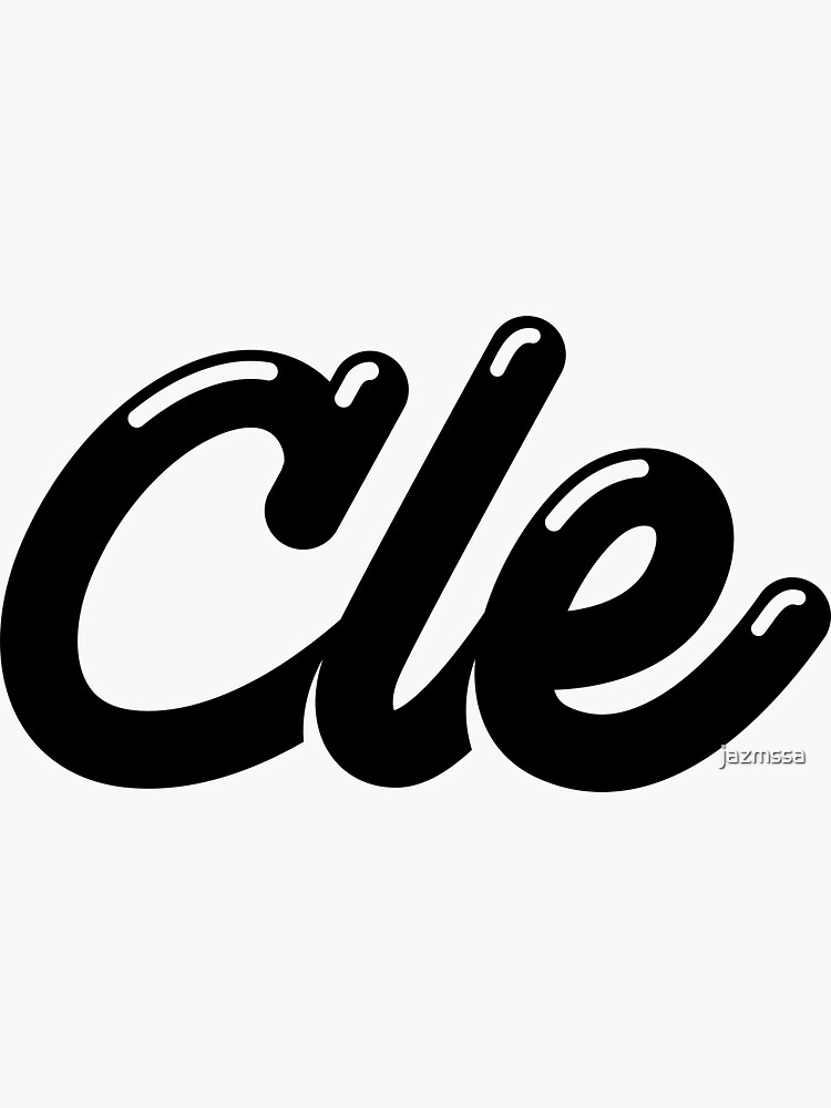 "Cleveland (Cle) Bubble Script" Sticker by jazmssa | Redbubble