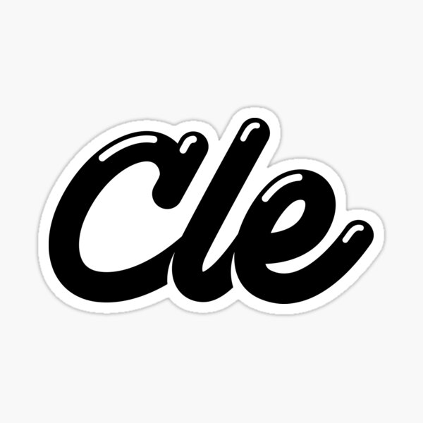 "Cleveland (Cle) Bubble Script" Sticker by jazmssa | Redbubble