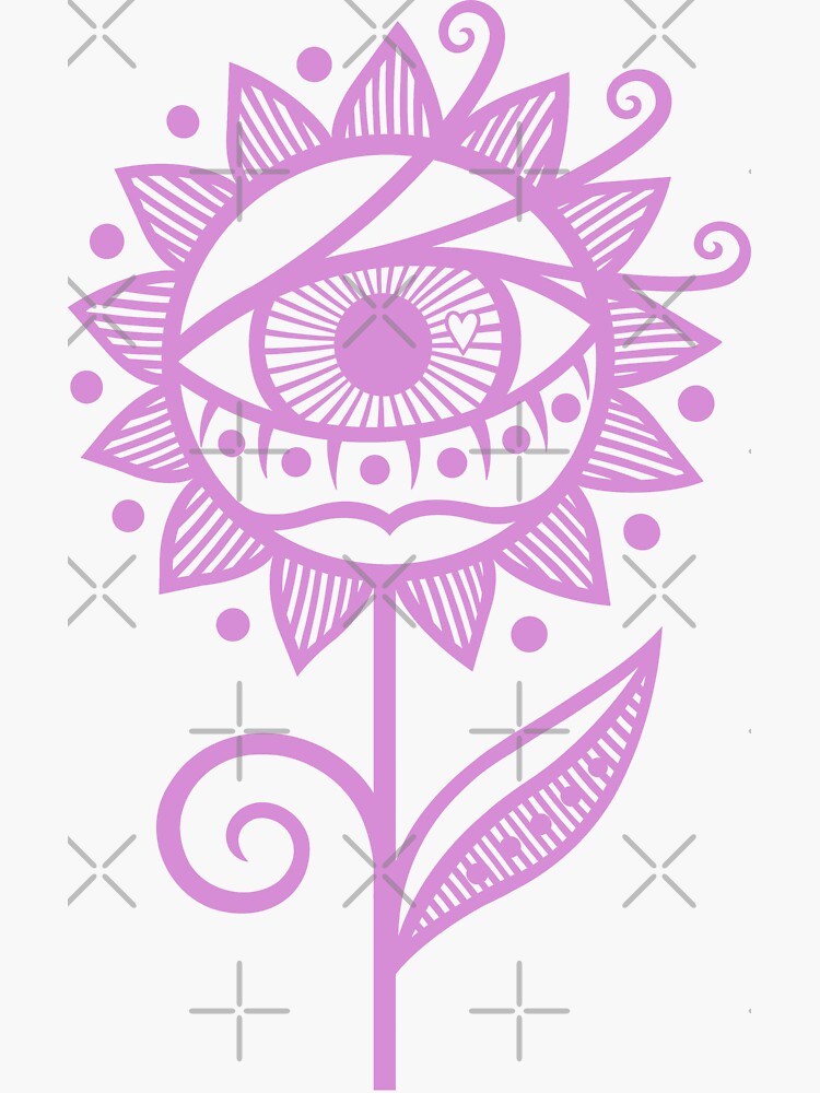 "Original Cyclops Flower Artwork Illustration (pink)" Sticker for Sale ...