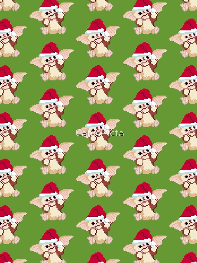 "Christmas Gizmo Gremlins - 8 bit, Pixel, Block, Geometric, Red, Green ...