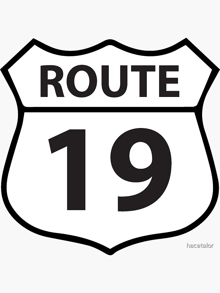 "Route 19" Sticker for Sale by hacetalor | Redbubble