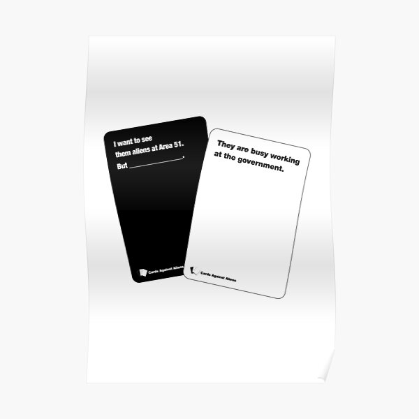 "Area 51: Card Against Aliens" Poster by artsylab | Redbubble