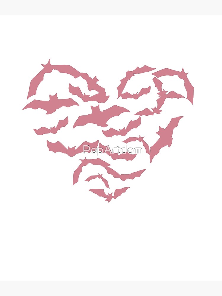 "Awesome Bats Flying in a Heart Shape Pink" Poster for Sale by ...