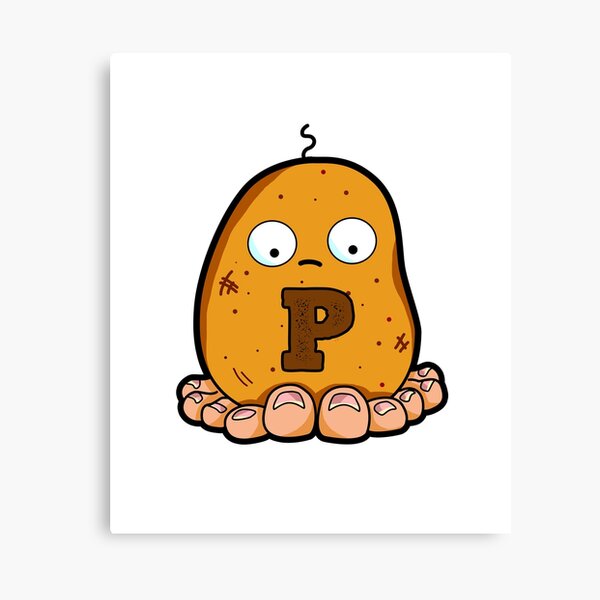 "Alphabet Letter P Cute Potato With Pota-toes " Canvas Print for Sale ...