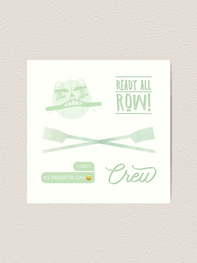 "Light Green Watercolor Rowing Sticker Pack" Art Print by The-Goods ...