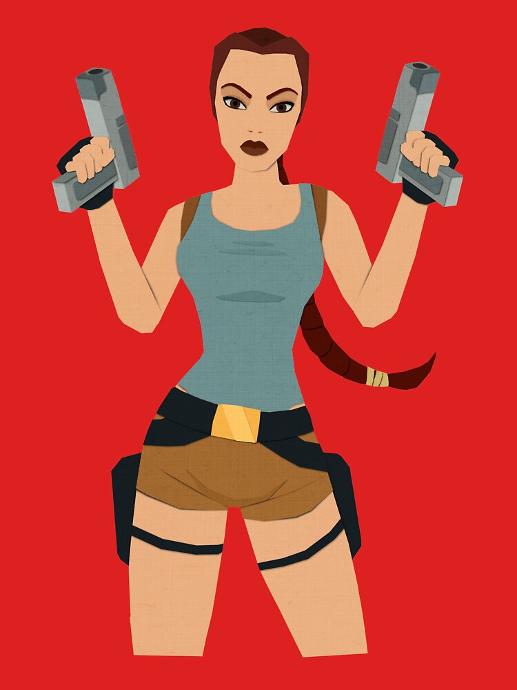 "Paper Lara Croft" T-shirt for Sale by RikDrawsThings | Redbubble ...